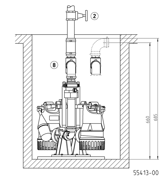 example of installation and dimensions easyfix 32 duo mm